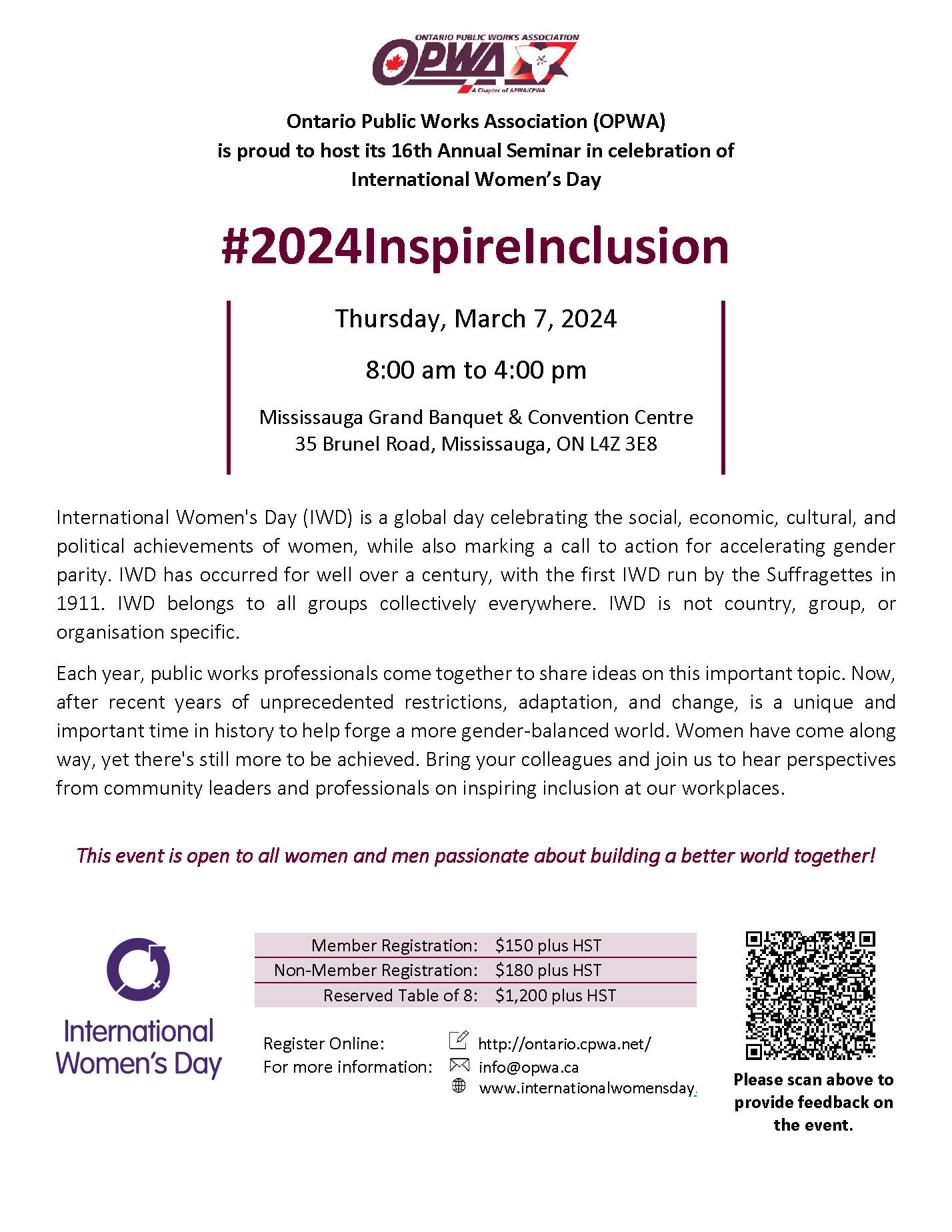 2024 OPWA International Women's Day Seminar